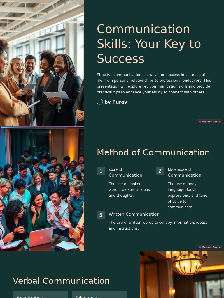 Communication Skills Your Key To Success | PDF | Communication | Nonverbal Communication