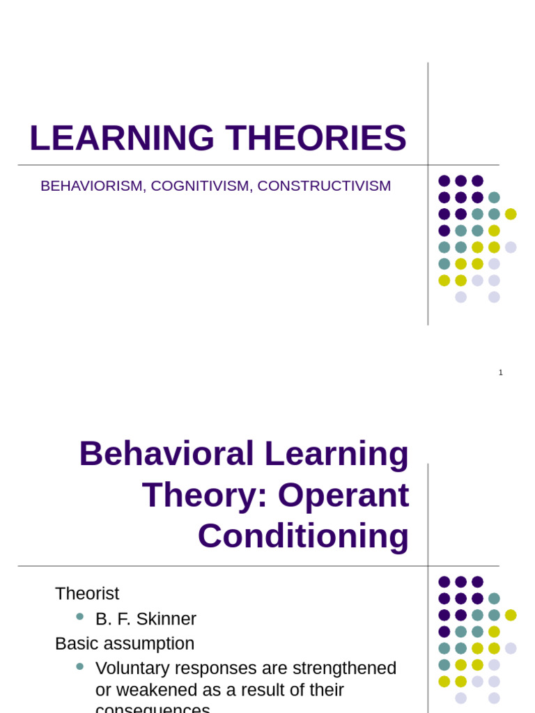 Week 6 - Learners Theories | PDF | Reinforcement | Constructivism ...