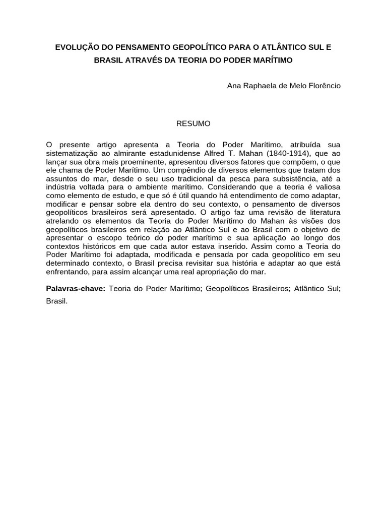 Poder Marítimo e Geopolítica no Brasil | PDF | Brasil | Geopolítica