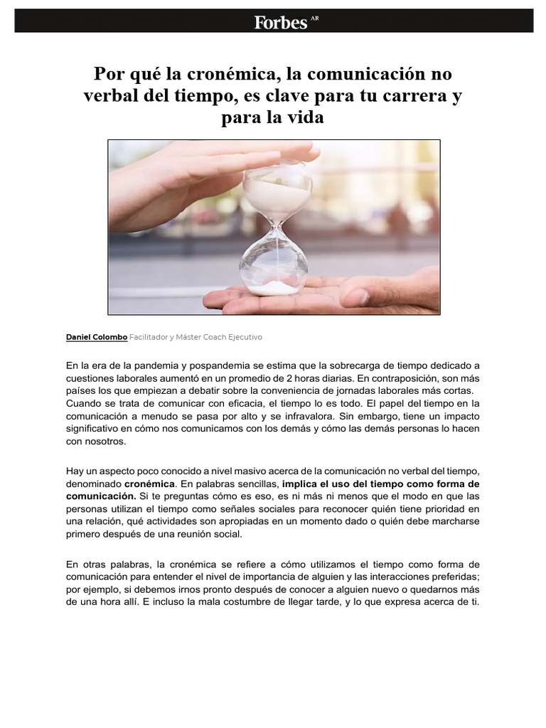 Cronémica para El Trabajo y La Vida | PDF | Comunicación | Comunicación ...