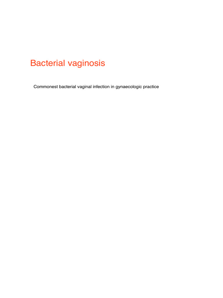 Bacterial Vaginosis: Commonest Bacterial Vaginal Infection in Gynaecologic Practice | PDF