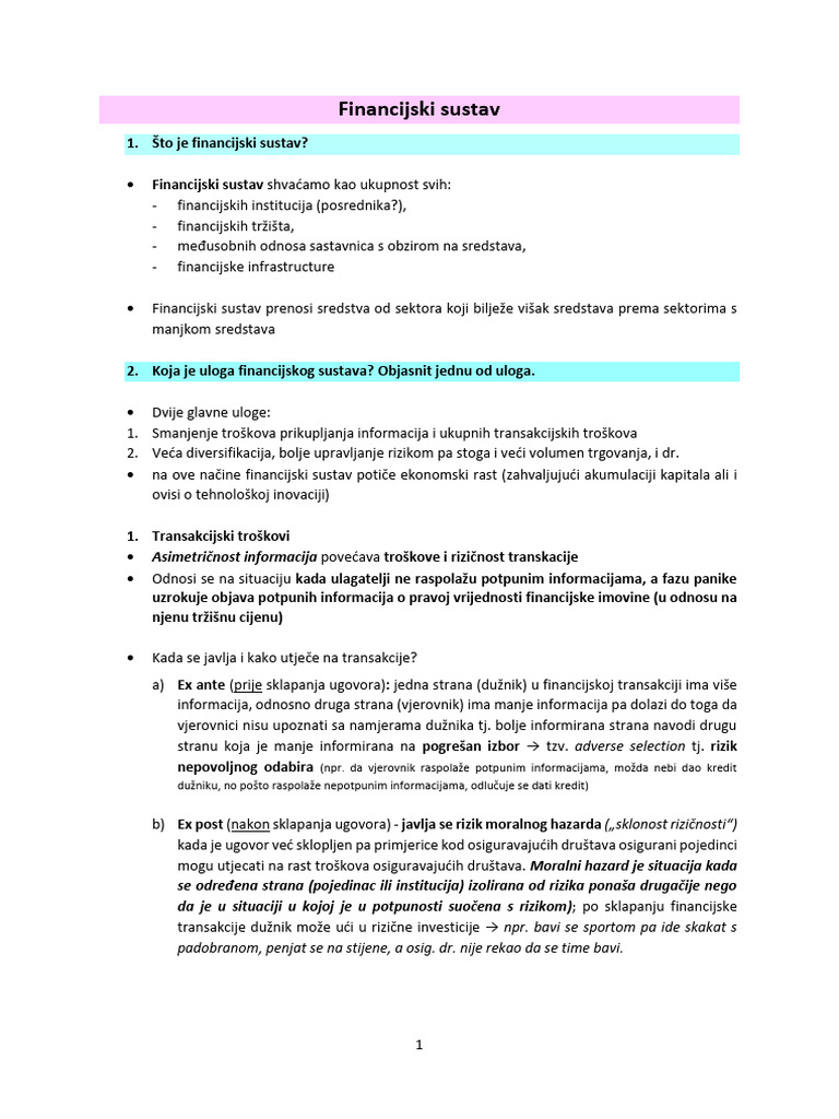 FS EU Pitanja 1. Kolokvij | PDF