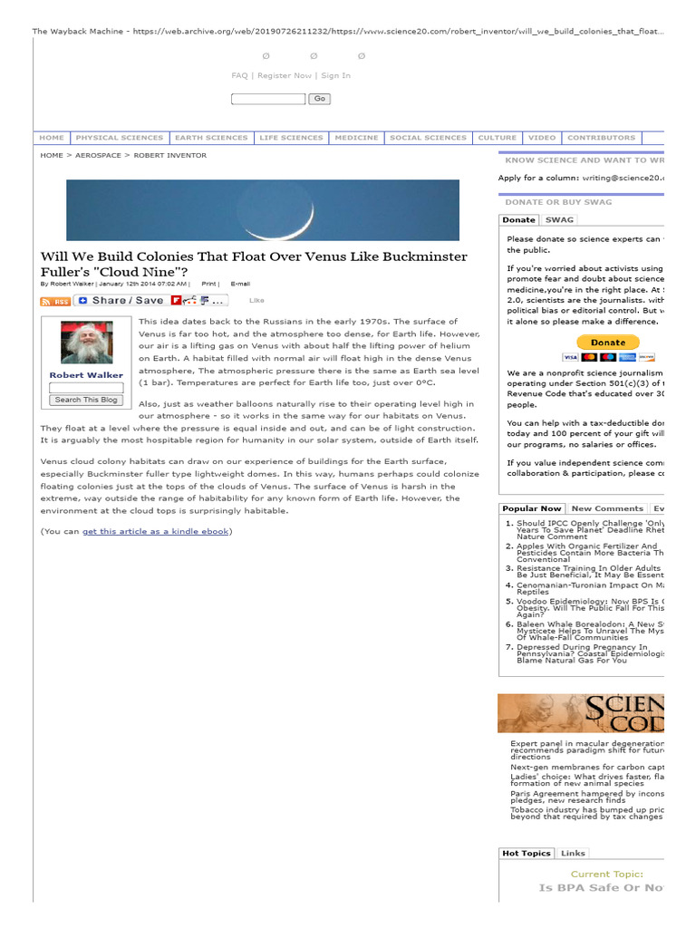 Floating Colonies on Venus: A Vision | PDF | Venus | Atmosphere
