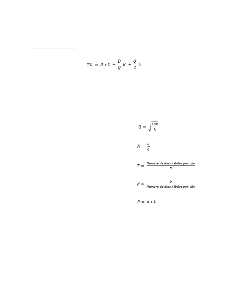 FÓRMULAS MODELOS DETERMINÍSTICOS REVISIÓN CONTINUA | PDF | Economía ...