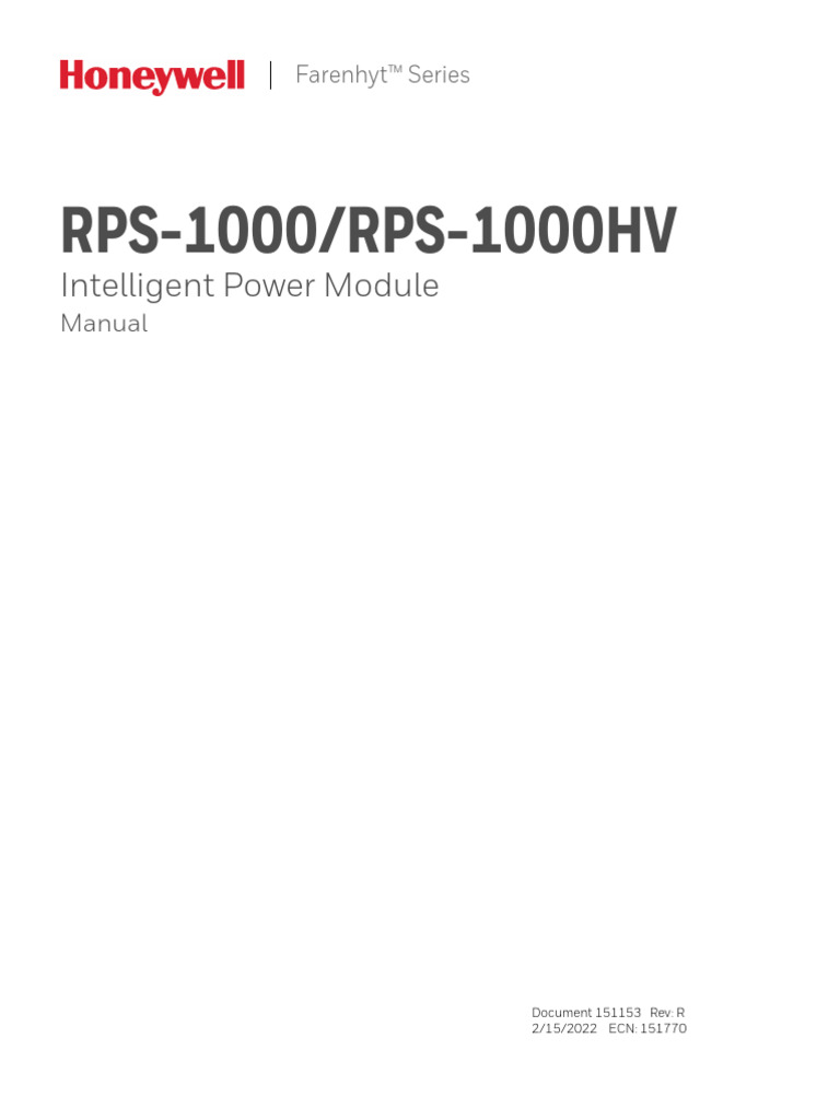 HBT Fire 151153 R RPS 1000 Installation Manual | PDF | Electricity | Electrical Engineering