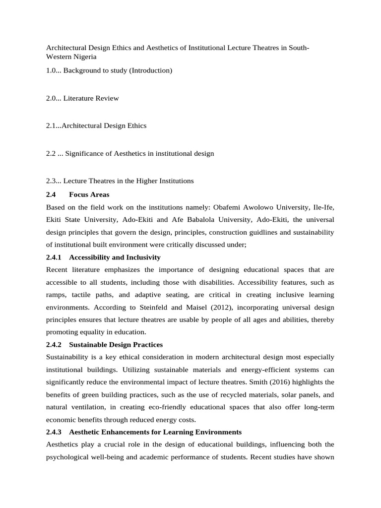 Architectural Design Ethics and Aesthetics of Institutional Lecture ...