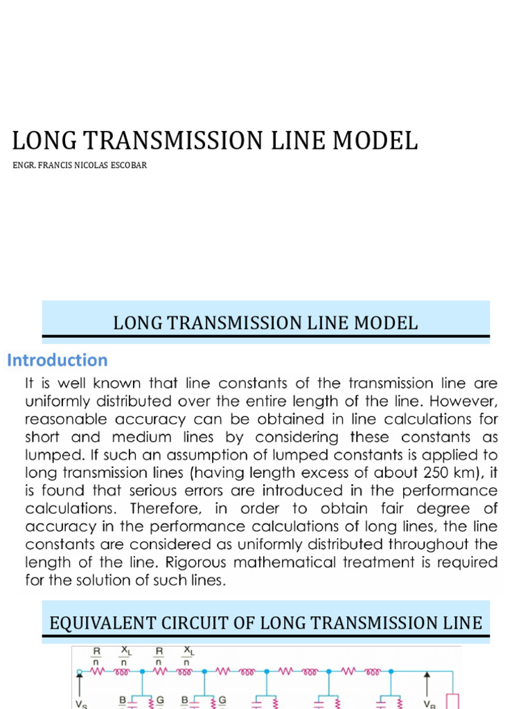 Long Transmission Line Model | PDF