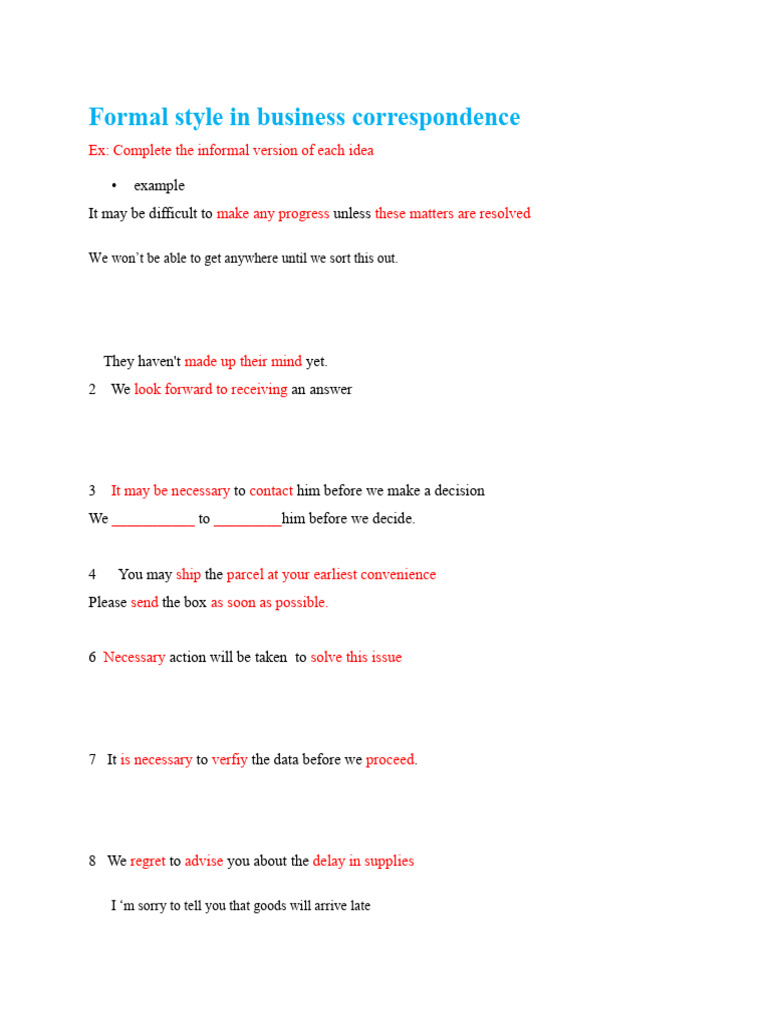 correction formality_business_english | PDF | Loans | Assignment (Law)