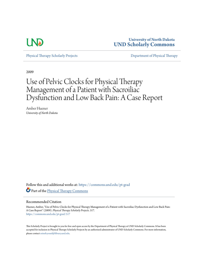 Pelvic Clocks for SI Dysfunction Therapy | PDF | Anatomical Terms Of ...