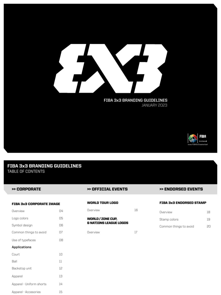 Fiba 3x3 Branding Guidelines | PDF | Typefaces | Logos