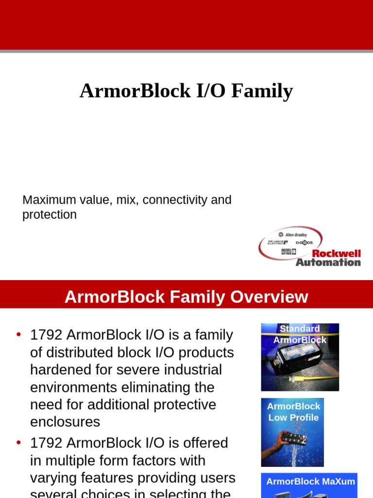 ArmorBlock I/O Family Overview and Specs | PDF | Input/Output | Amplifier