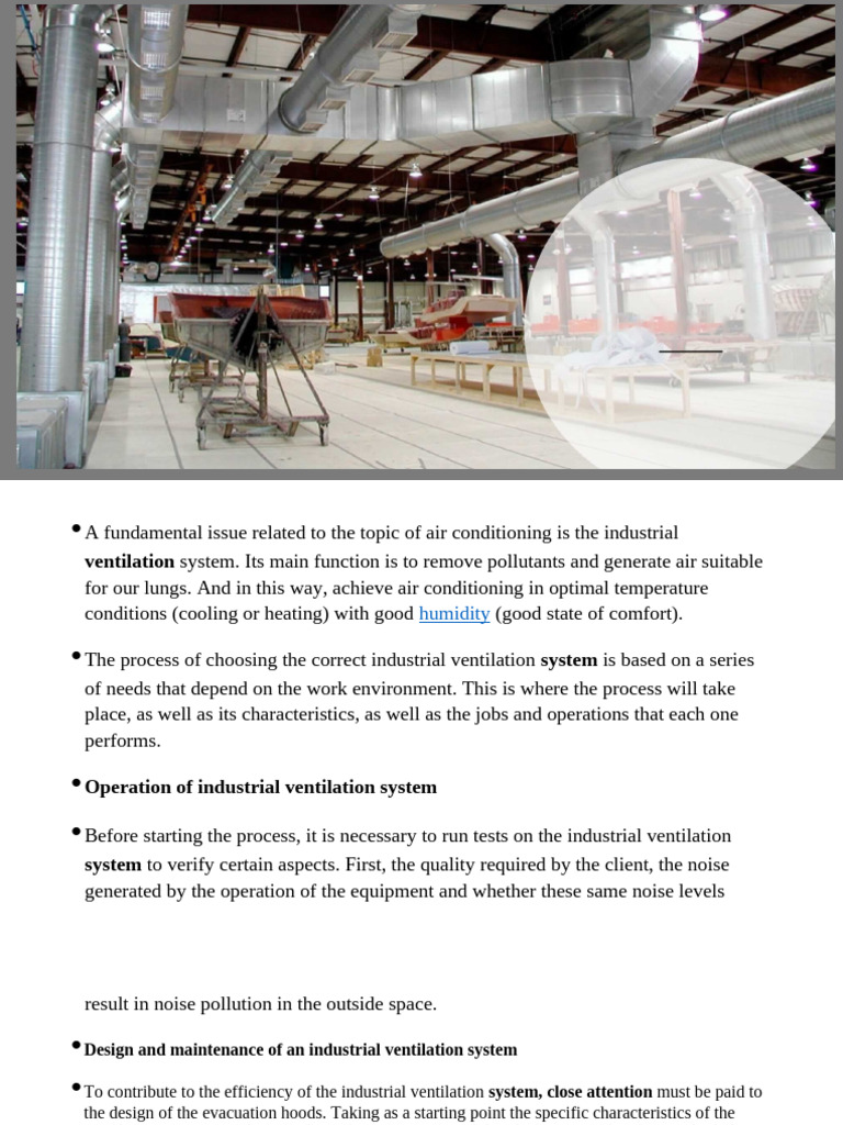 Industrial Ventilation System Overview | PDF | Ventilation ...