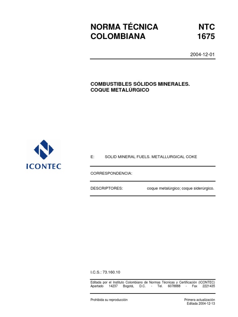 NTC1675 | PDF | Alto horno | Sólidos cristalinos