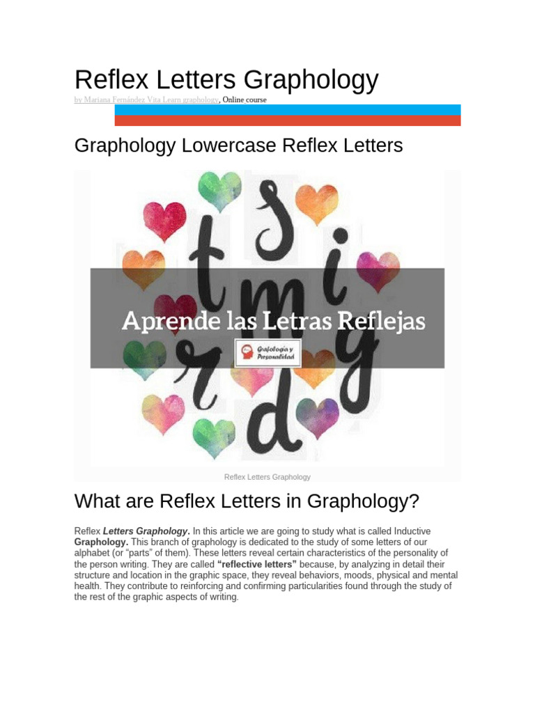 Reflective Letters Graphology | PDF | Libido | Graphology