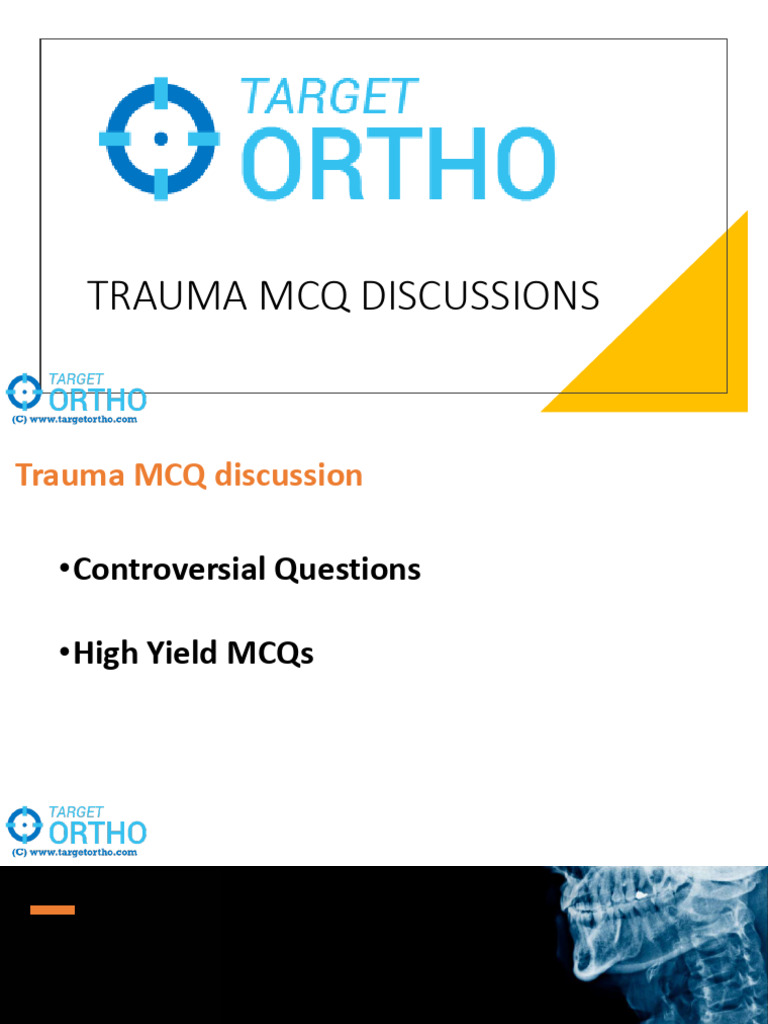 MCQ Discussion Trauma Target Ortho | PDF | Hip | Elbow