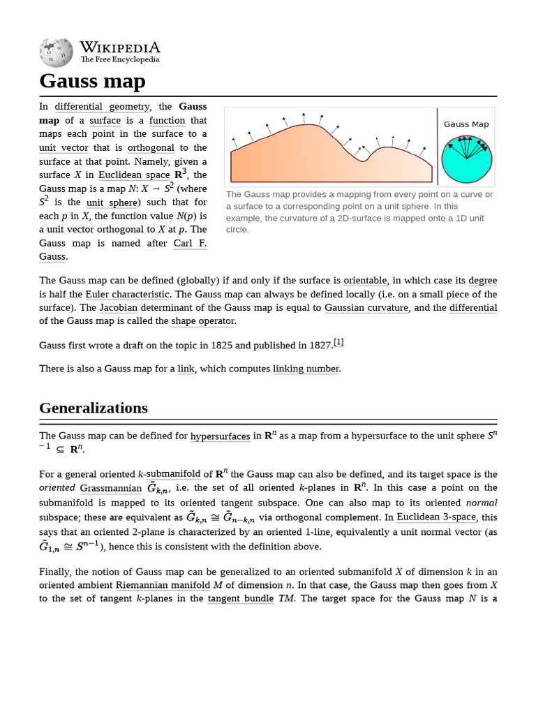 Gauss_map | PDF | Curvature | Topology