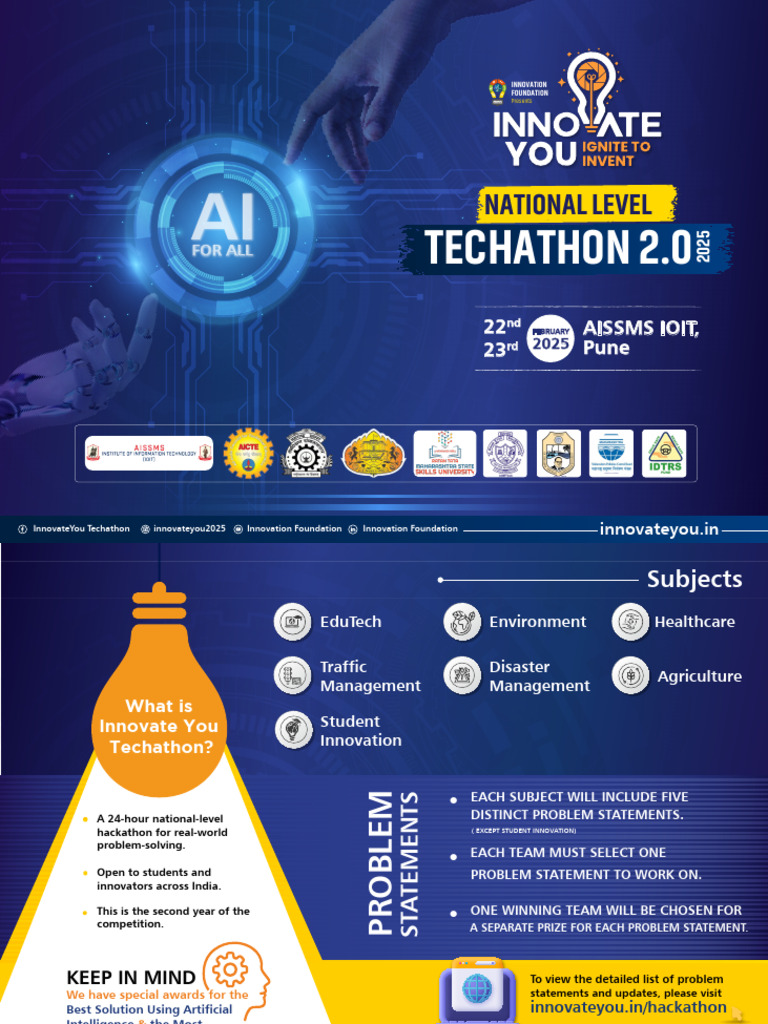 InnovateYou Techathon Brochure 2025 | PDF | Computing