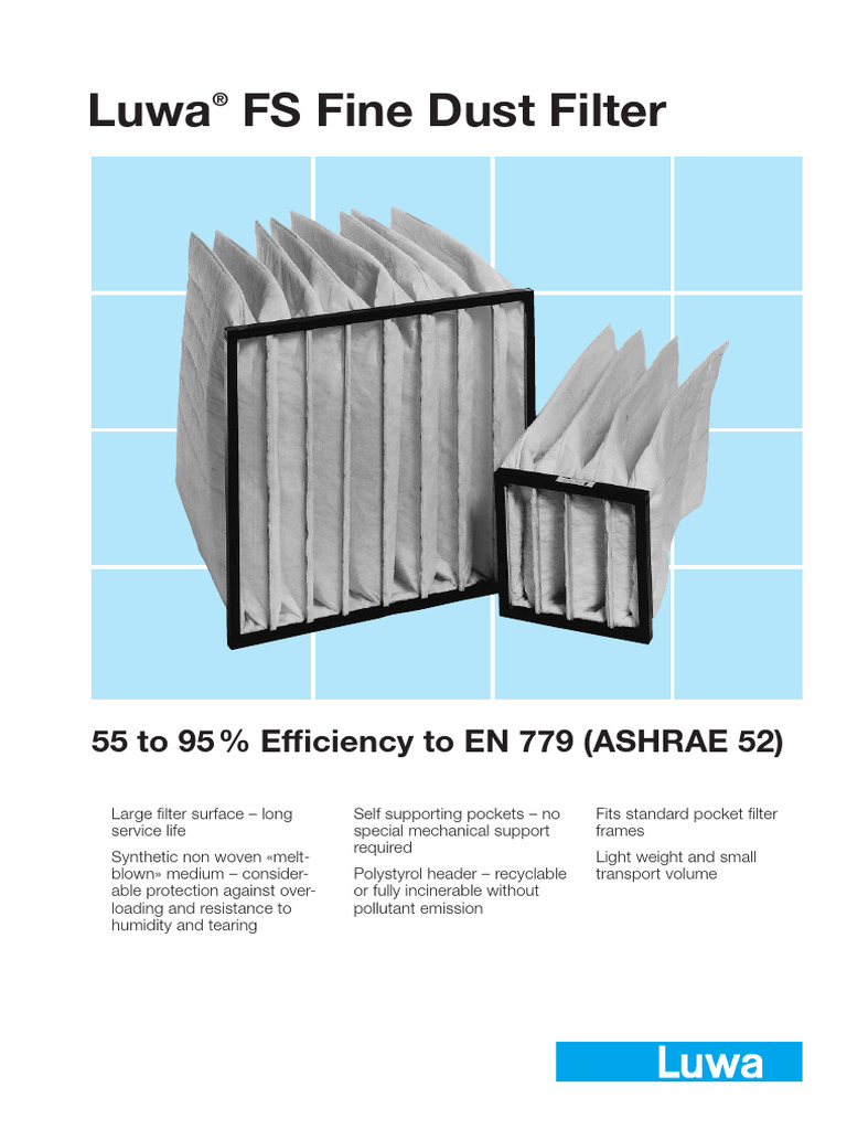 Luwa FS Fine Dust Filter Specifications | PDF | Particulates | Dust