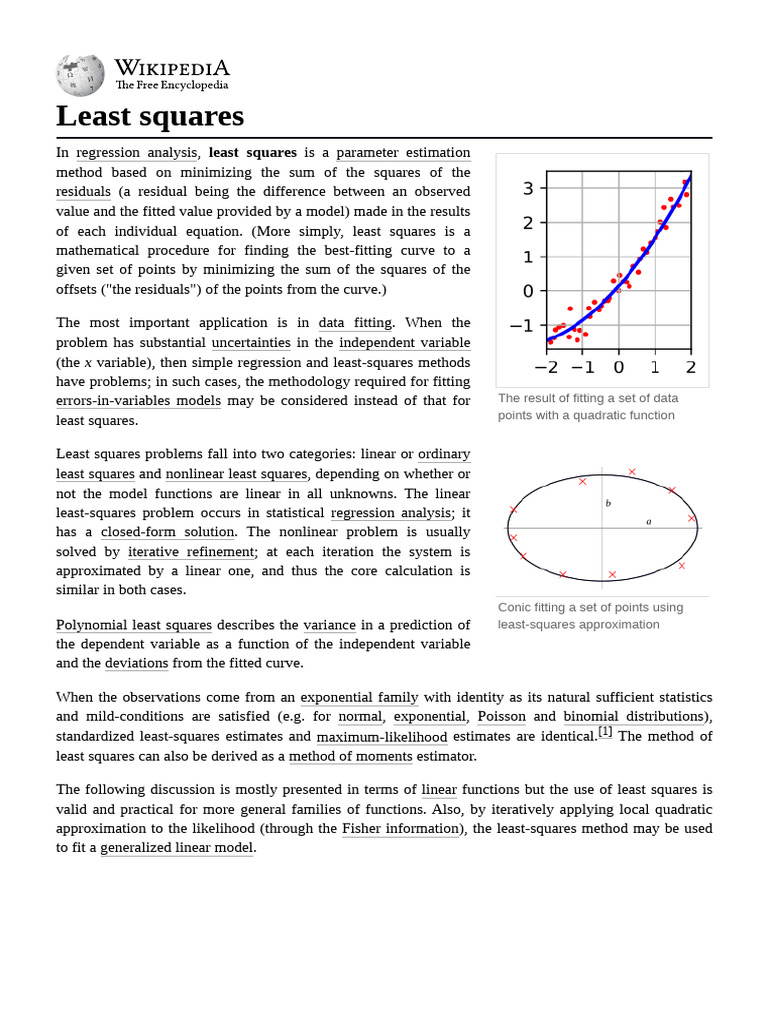 Least_squares | PDF | Least Squares | Errors And Residuals
