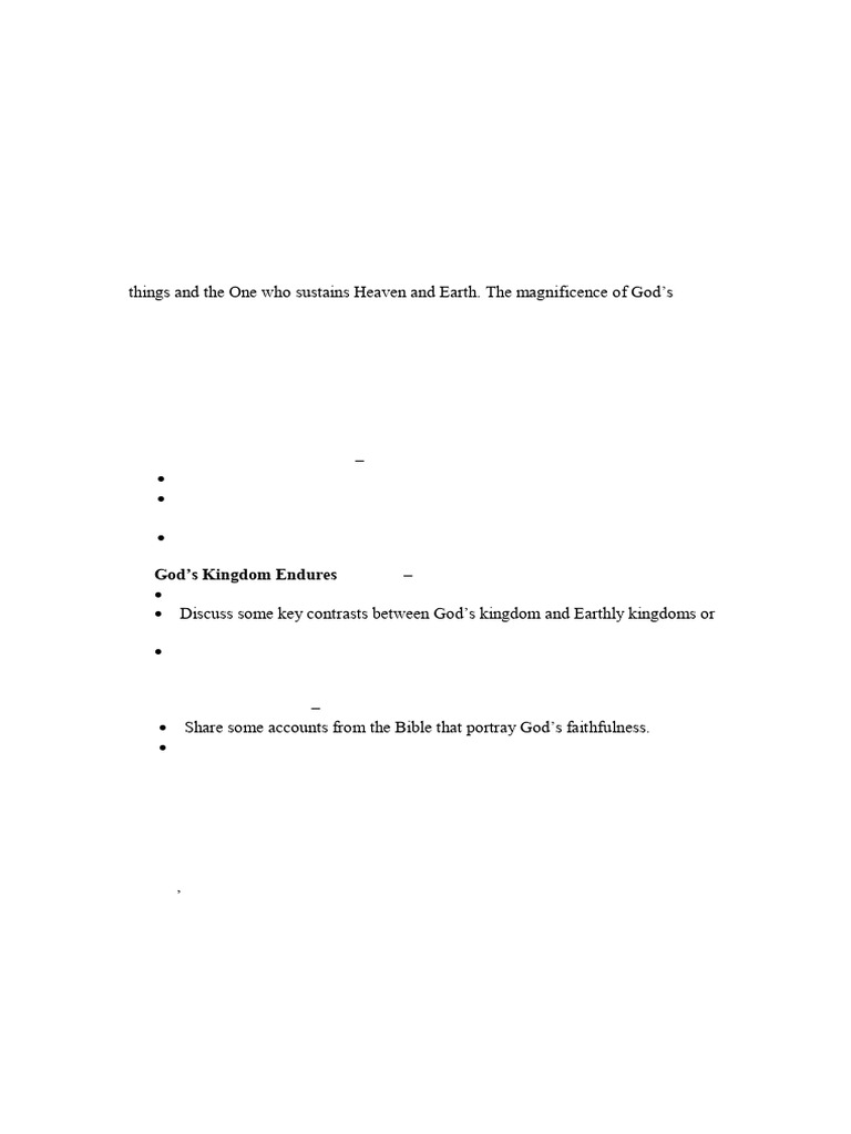 Sunday School Outline For 26th of January 2025 | PDF