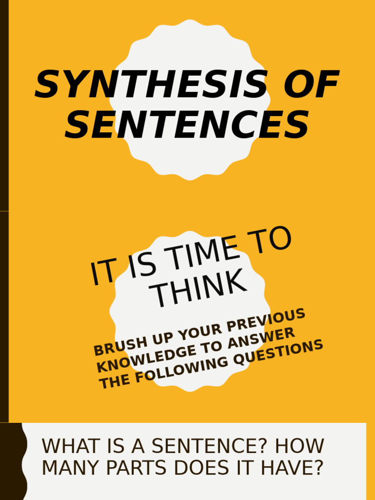 Synthesis of Sentences | PDF | Clause | Subject (Grammar)