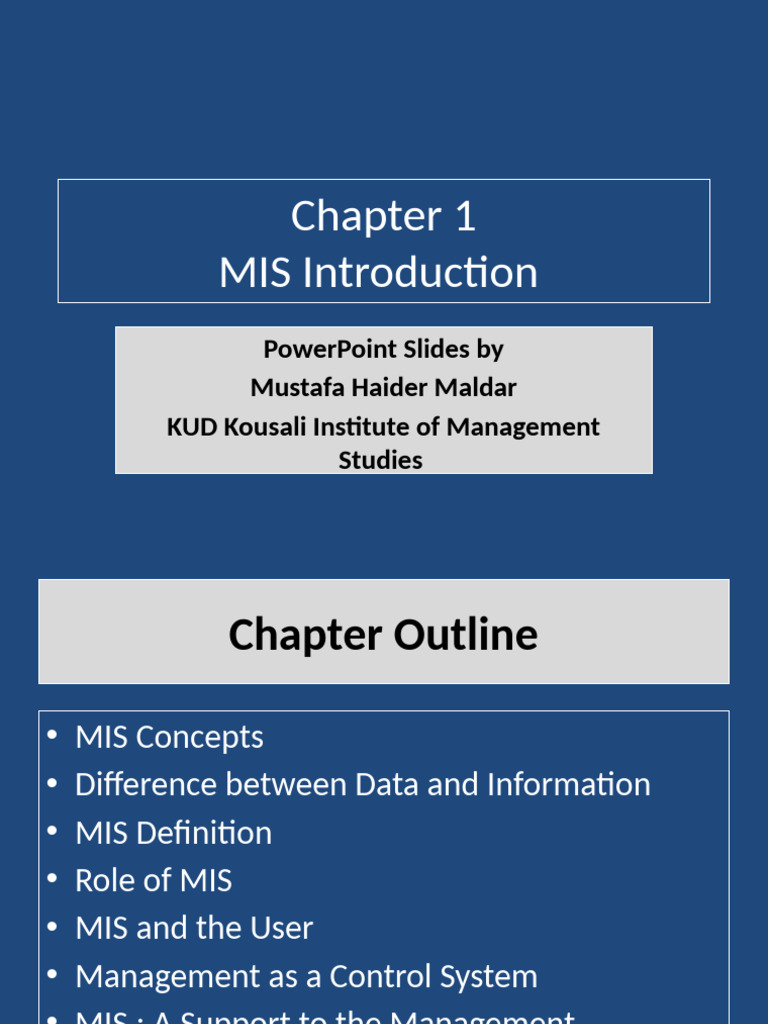 Chapter 1 - MIS Introduction | PDF | Information | System