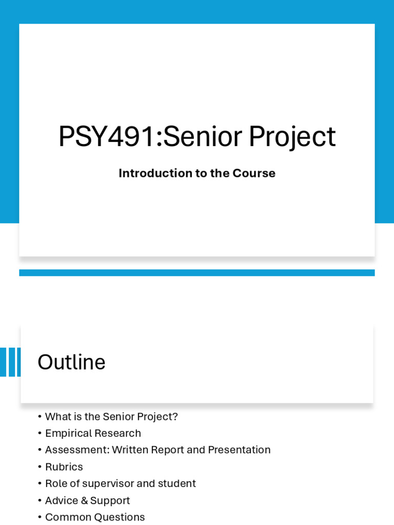 Senior Project Introduction | PDF