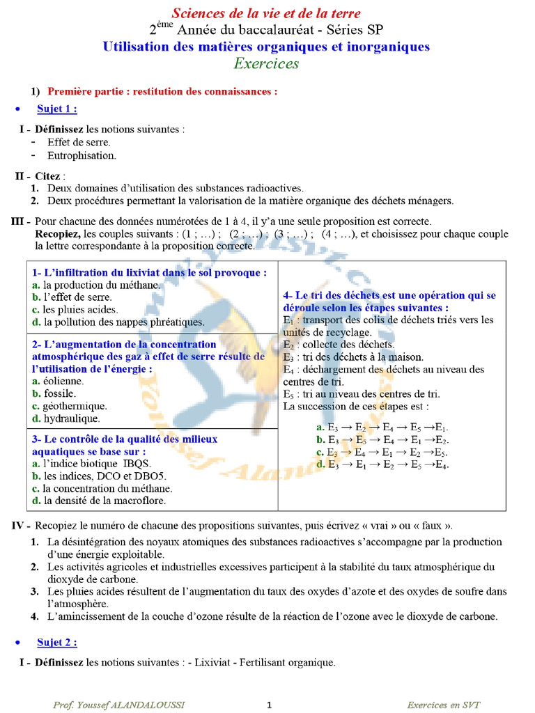 3 Ex Unit3 Sujets | PDF