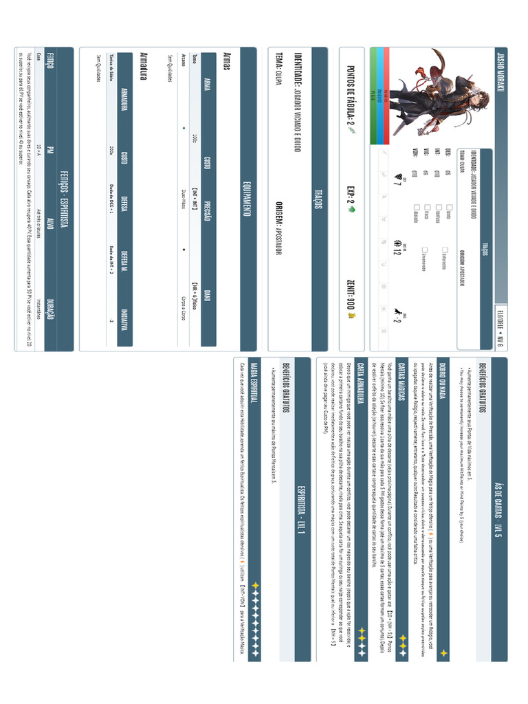 Fichas Fabula Ultima | PDF