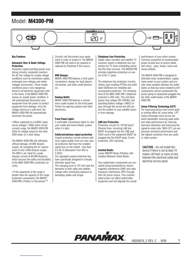 Model:: Key Features Automatic Over & Under Voltage Protection ...
