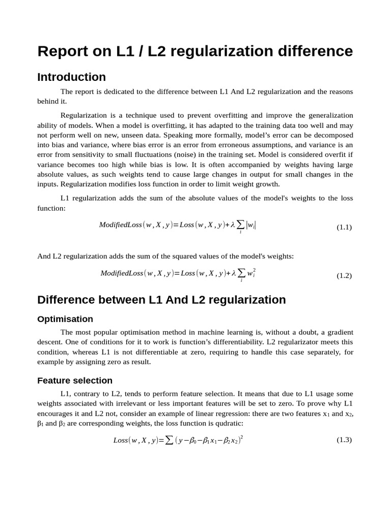 L1l2 Regularization Comparison Pdf Statistical Analysis Teaching