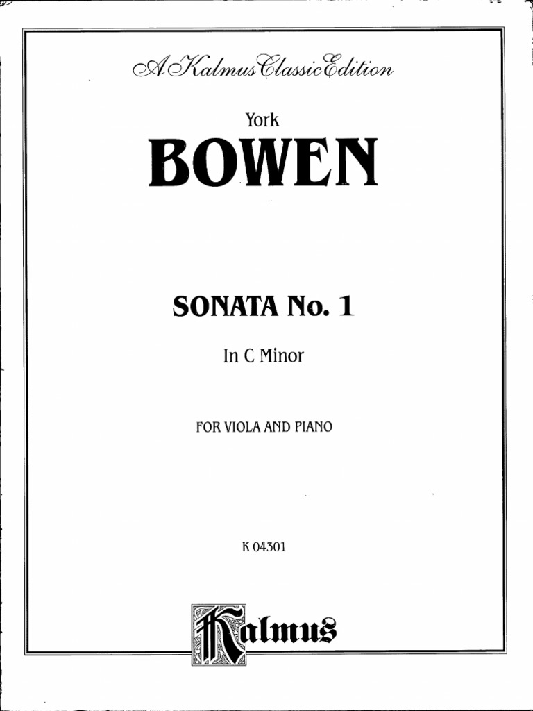 Bowen Y. - Sonata No. 1 in C Minor | PDF