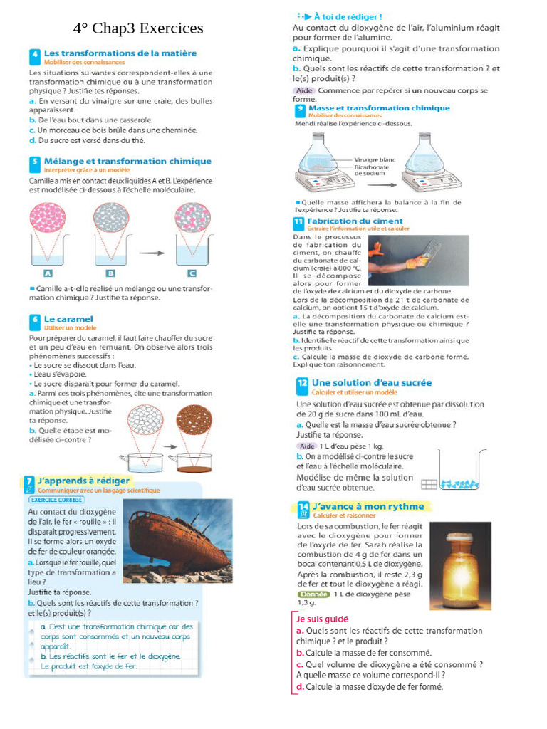 4° Chap3 Exos | PDF