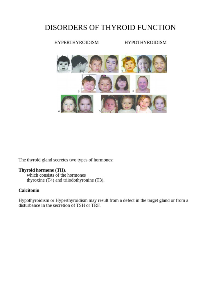 Disorders of Thyroid Function | PDF | Hypothyroidism | Hyperthyroidism
