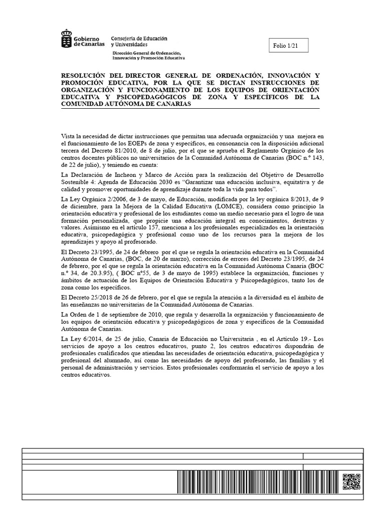 Resolución EOEP 2018 | PDF | Desorden hiperactivo y deficit de atencion ...
