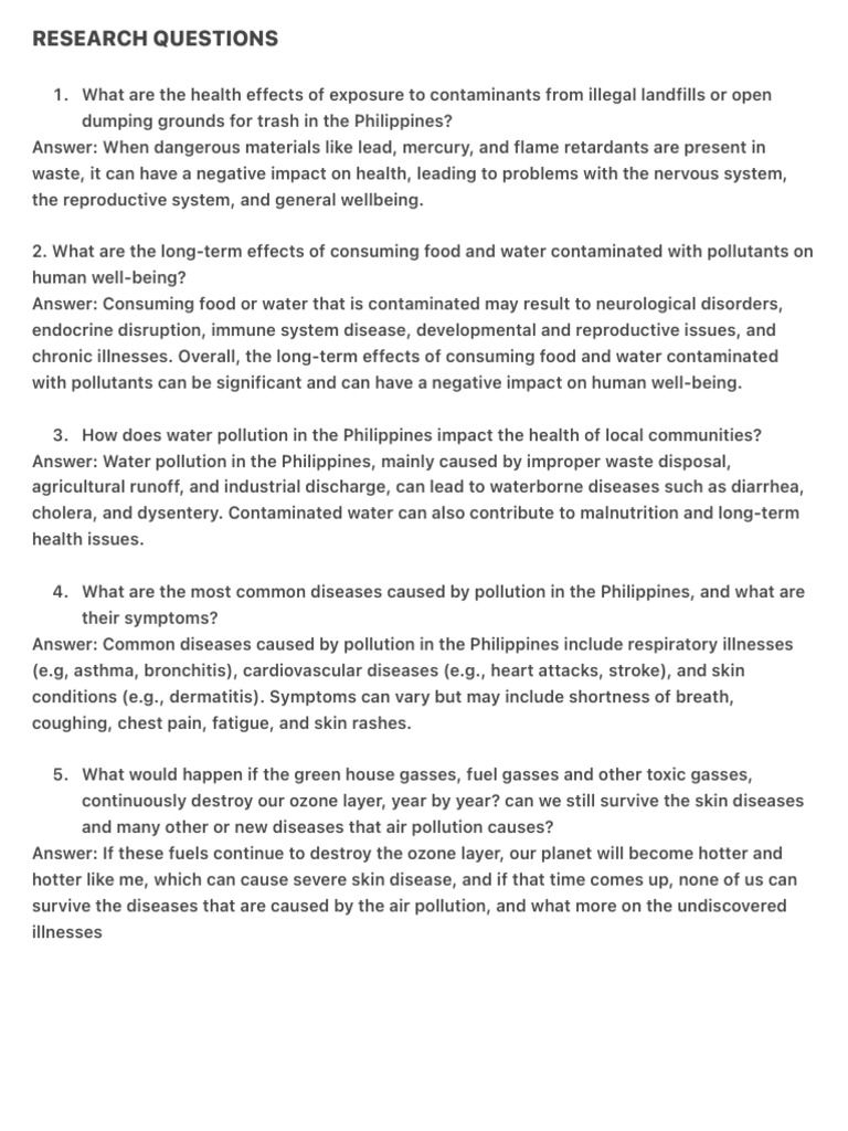 Research Questions | PDF