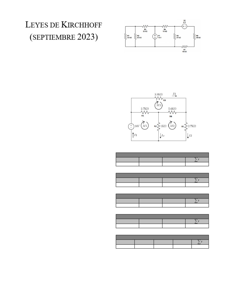 Análisis de Leyes de Kirchhoff en Circuitos | PDF | Red eléctrica ...