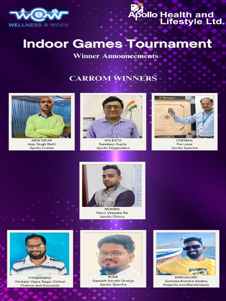 Indoor Games Tournament Winner Announcements | PDF