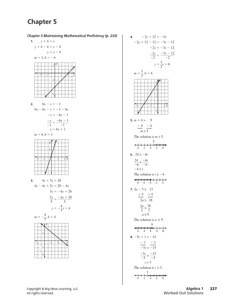 Algebra Ch.5 (Gr.7-8) - Answer Key | PDF | Mathematics