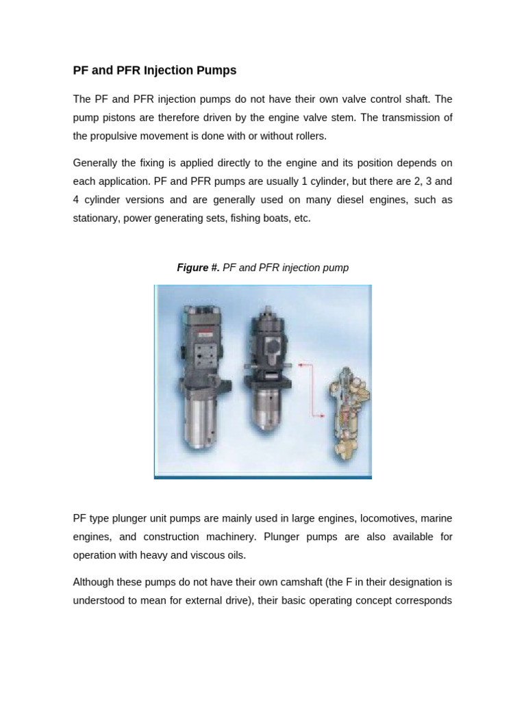 Injection Pumps PF, PFR, and PFE | PDF | Pump | Engines