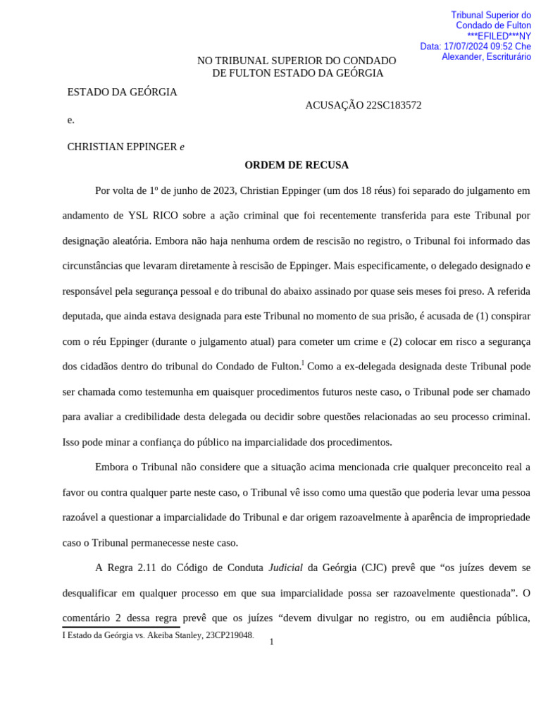 Desqualificação da Juíza Shukura Ingram | PDF | Juiz | Réu