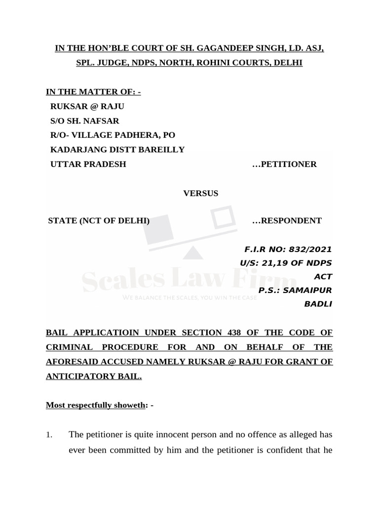 Ruksar Anticipatory Bail Ndps .-2 | PDF | Bail | Crime & Violence