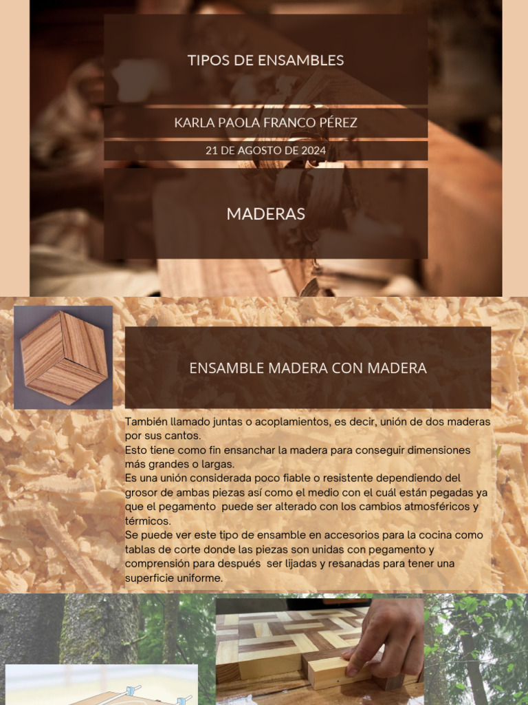 Tipos de Ensambles en Carpintería | PDF