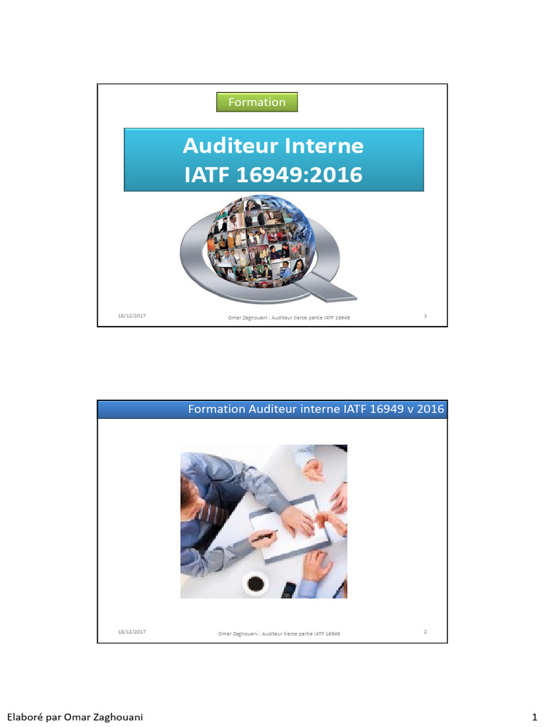 SF - Auditeur Interne IATF16949 | PDF | Management de la qualité | Système de management de la ...