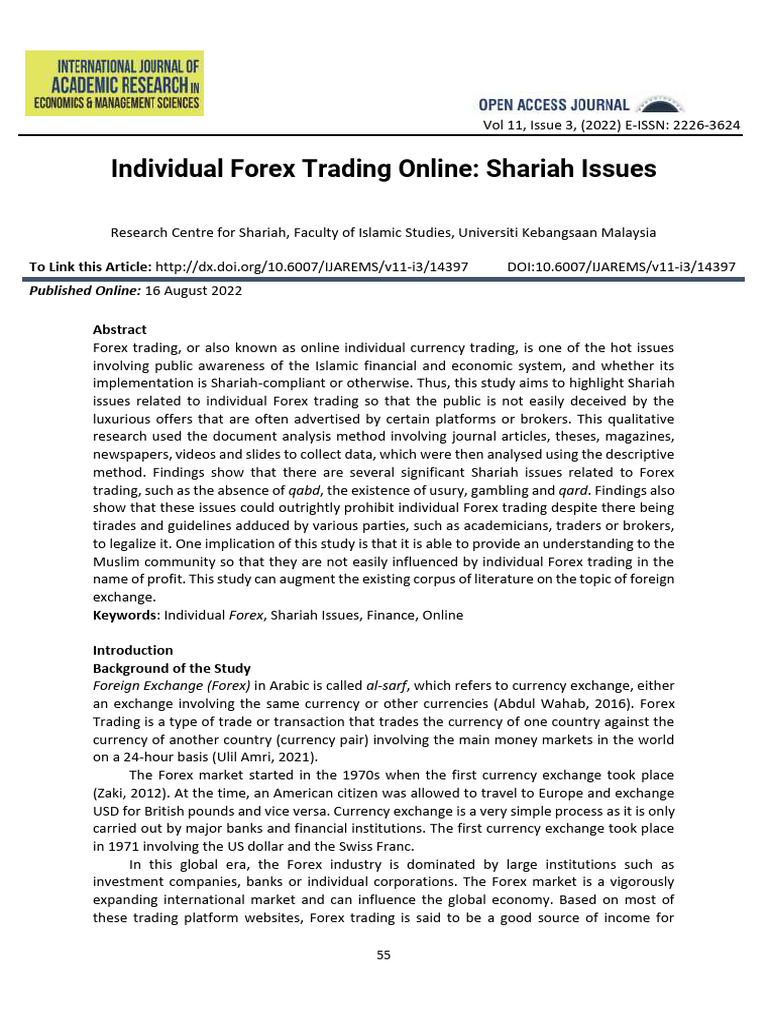 Individual Forex Trading Online Shariah Issues 2 | PDF | Foreign ...