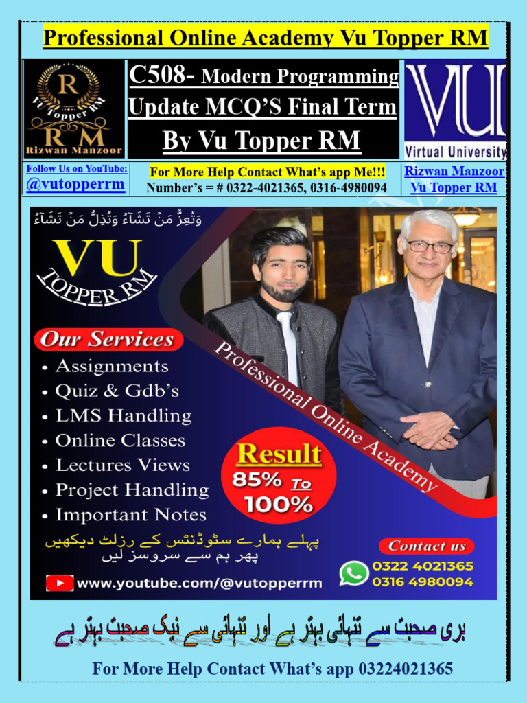 CS508 Update Mcqs FinalTerm by Vu Topper RM | PDF | Php | C Sharp (Programming Language)