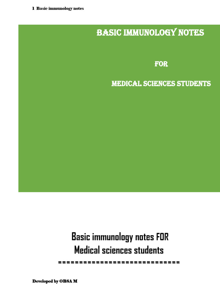 MY immunology notes | PDF | Immune System | Innate Immune System