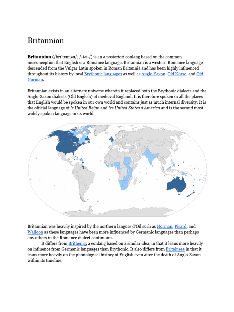 Official Britannian Info Page | PDF | Syllable | Consonant