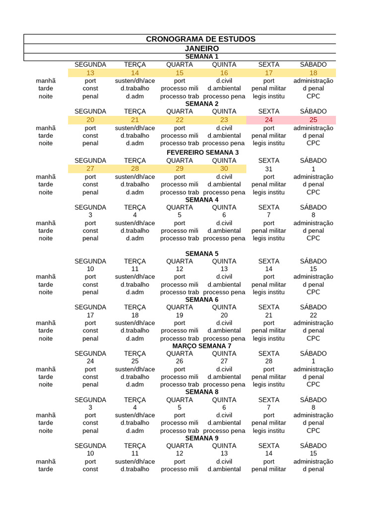 Cronograma - Mpu | PDF