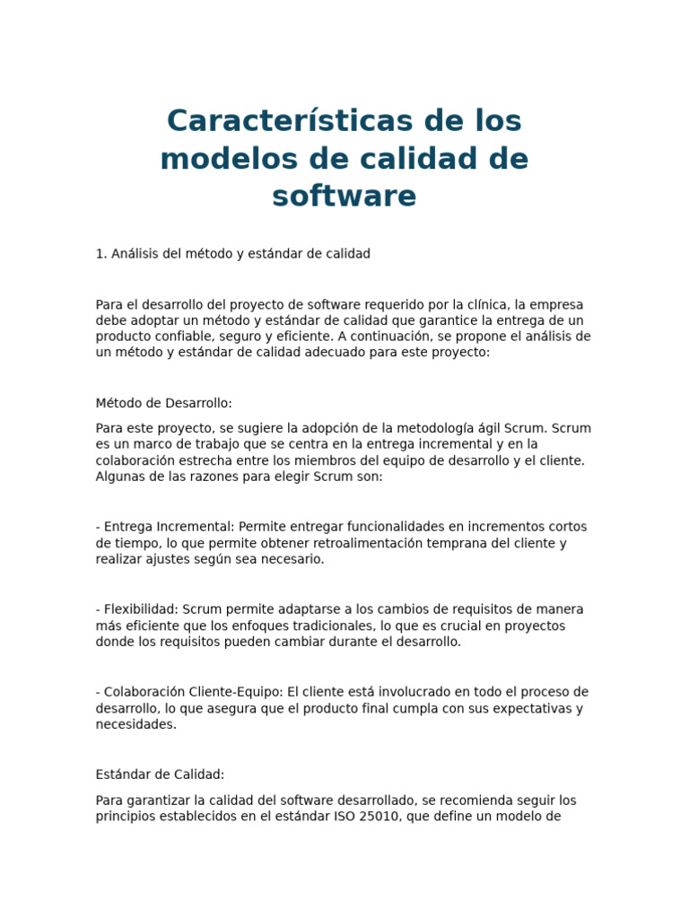 Características de Los Modelos de Calidad de Software | PDF | Software | Calidad (comercial)